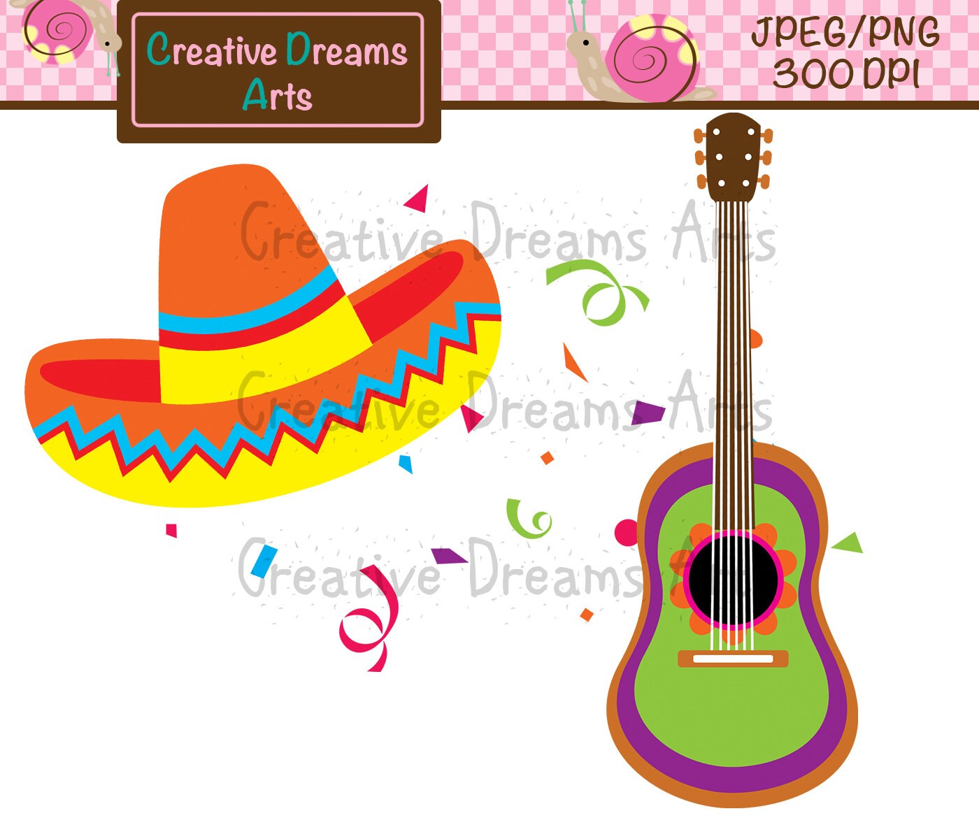 Fiesta Digital Clip Art Instant Download - Etsy
