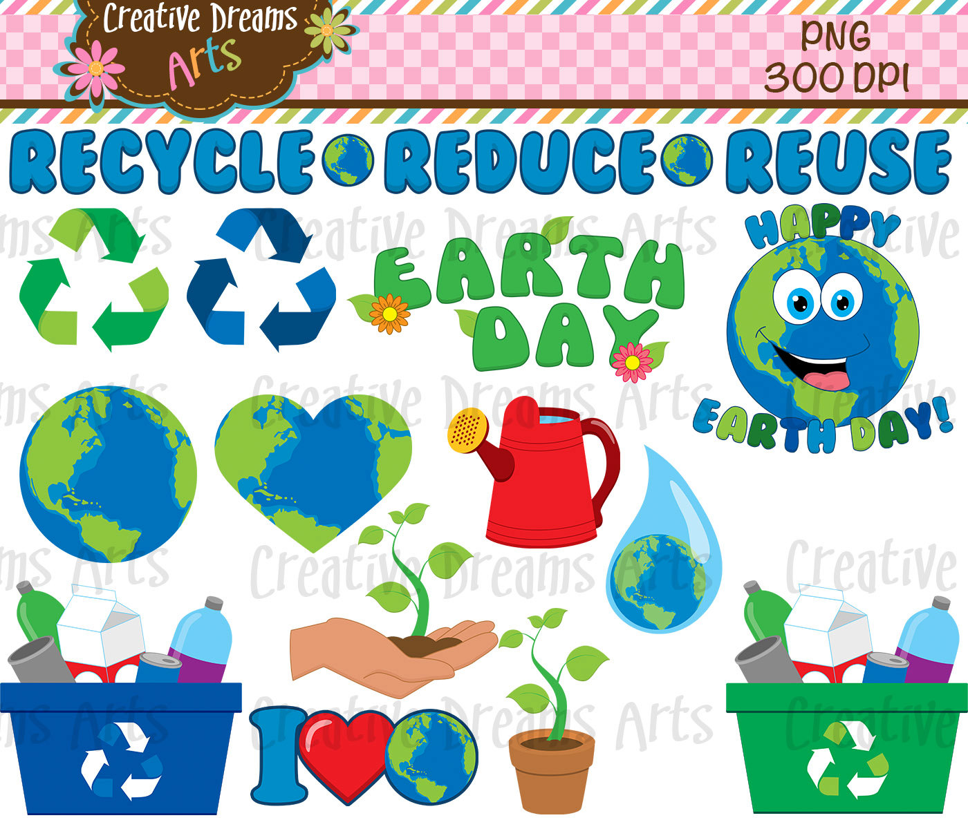 Earth Day Digital Clip Art Instant Download - Etsy