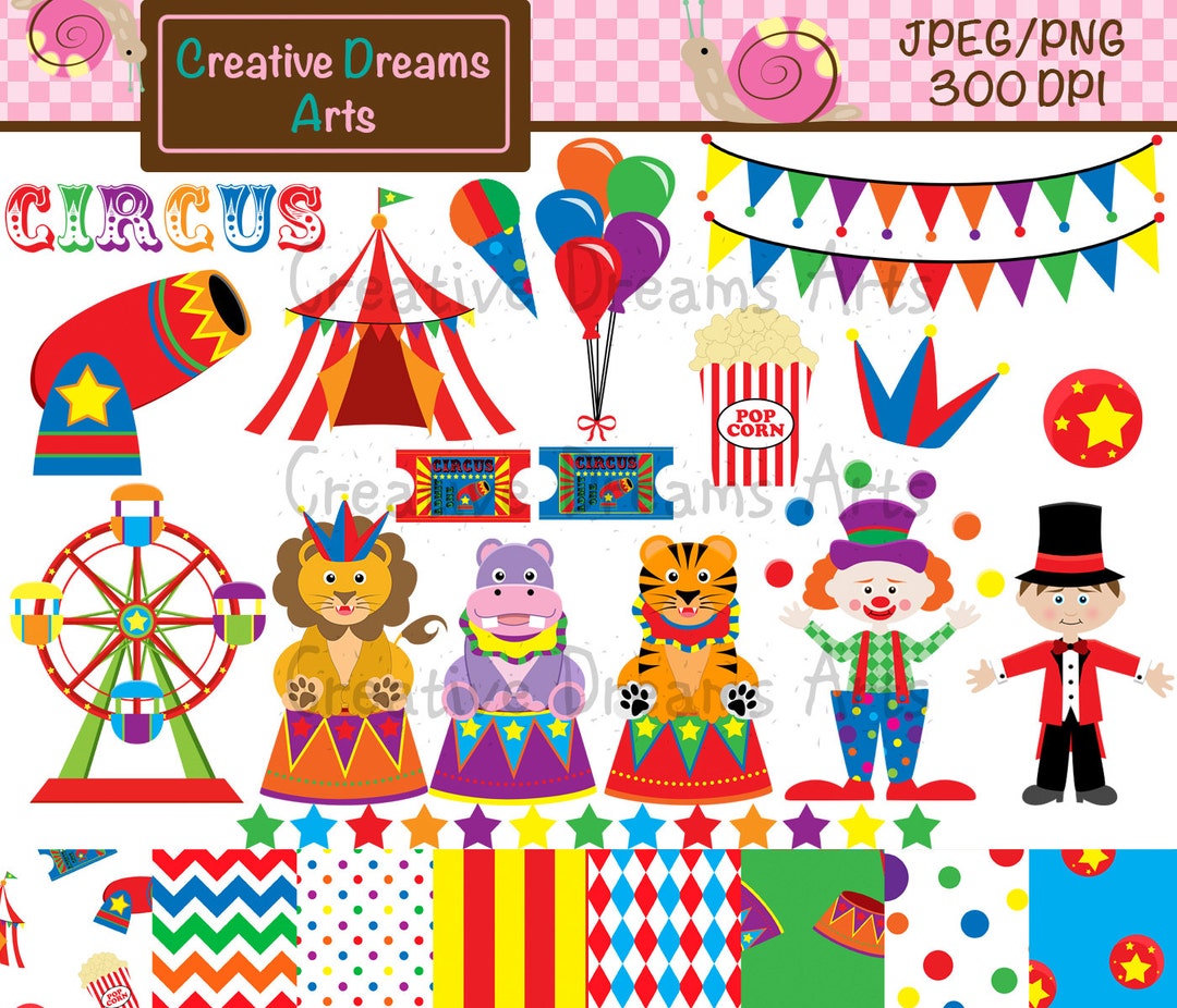 Little Circus Clipart Instant Download - Etsy