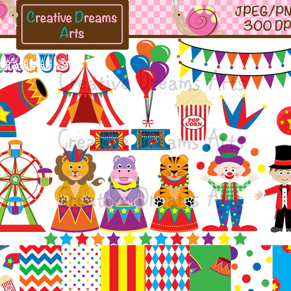 Circus Clipart - Etsy