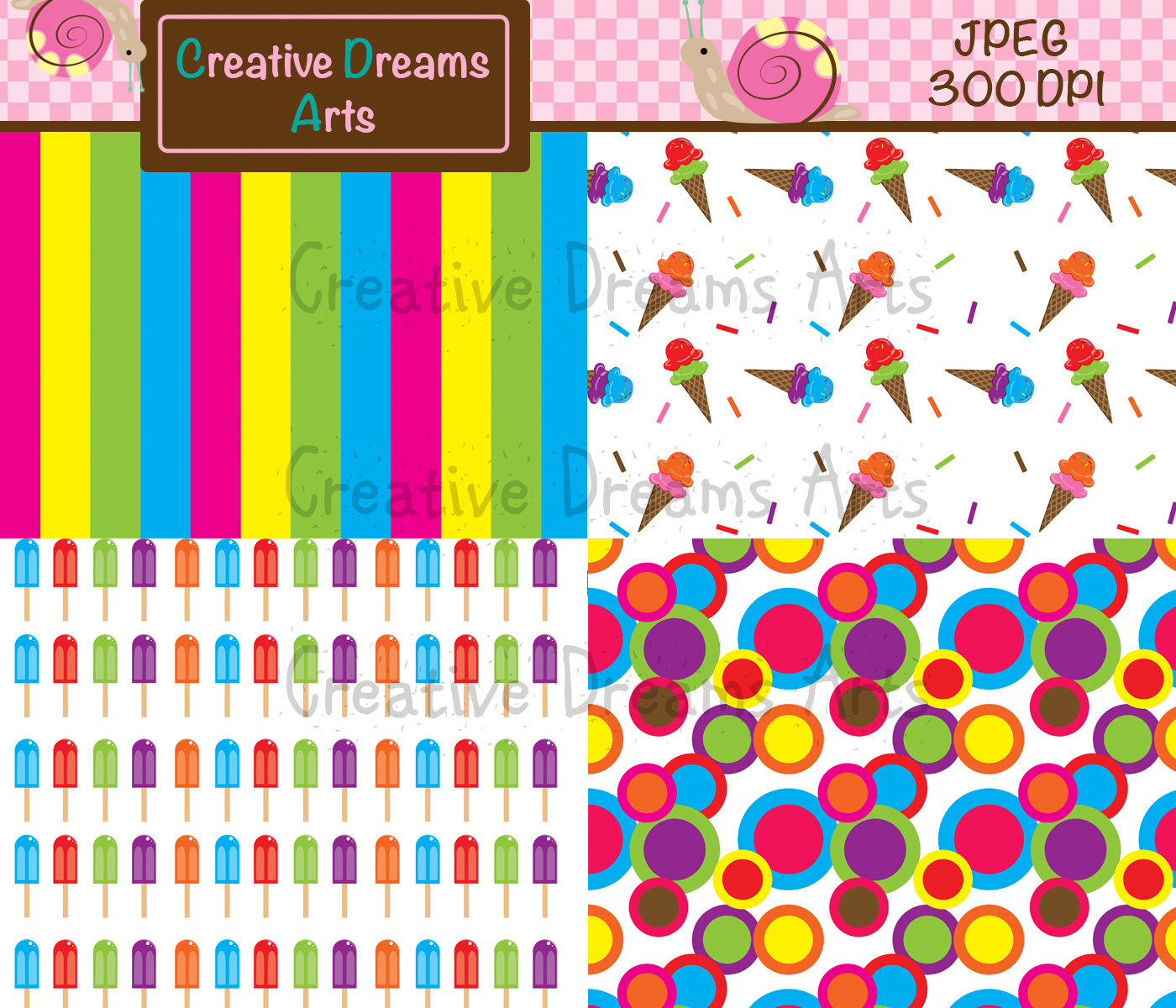 Ice Cream Digital Clip Art Instant Download - Etsy