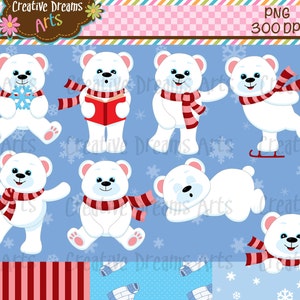 Polar Bear Digital Clip Art Instant Download - Etsy