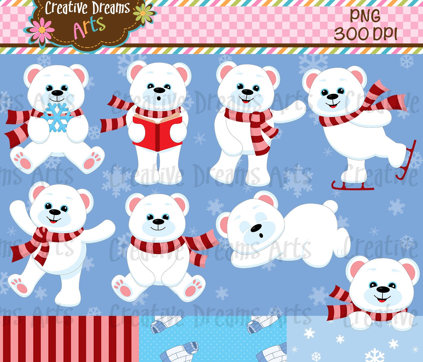 Polar Bear Digital Clip Art Instant Download - Etsy
