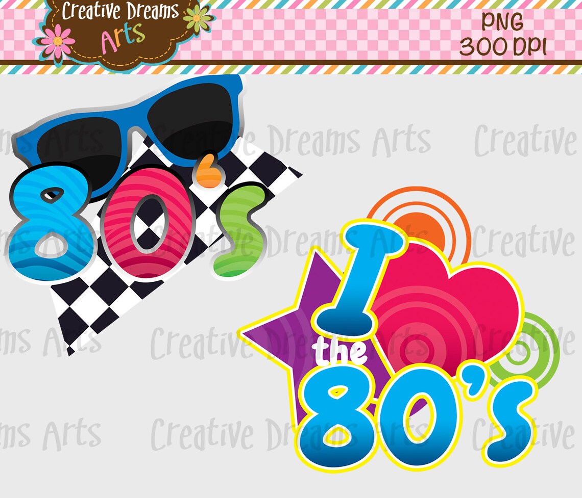 80's Digital Clip Art Instant Download - Etsy