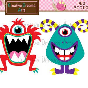 Monsters Digital Clip Art Instant Download - Etsy