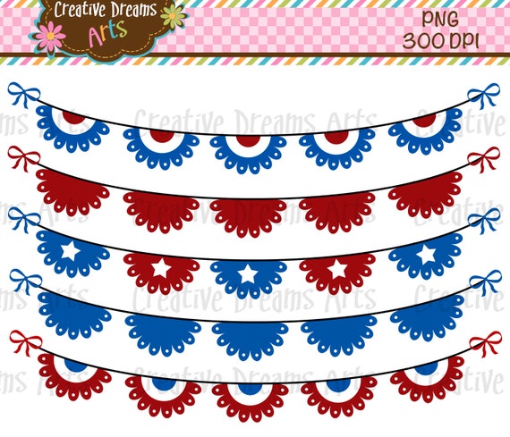 Patriotic Bunting Digital Art Instant Download | Etsy
