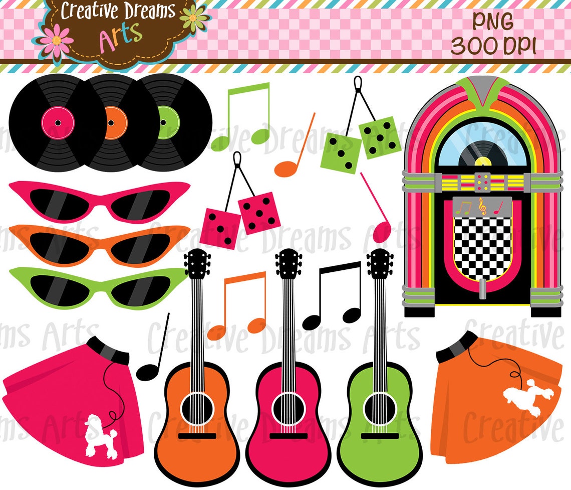 The 50's Digital Clip Art Instant Download - Etsy