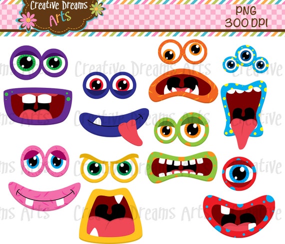 Cute Monster Face Clip Art