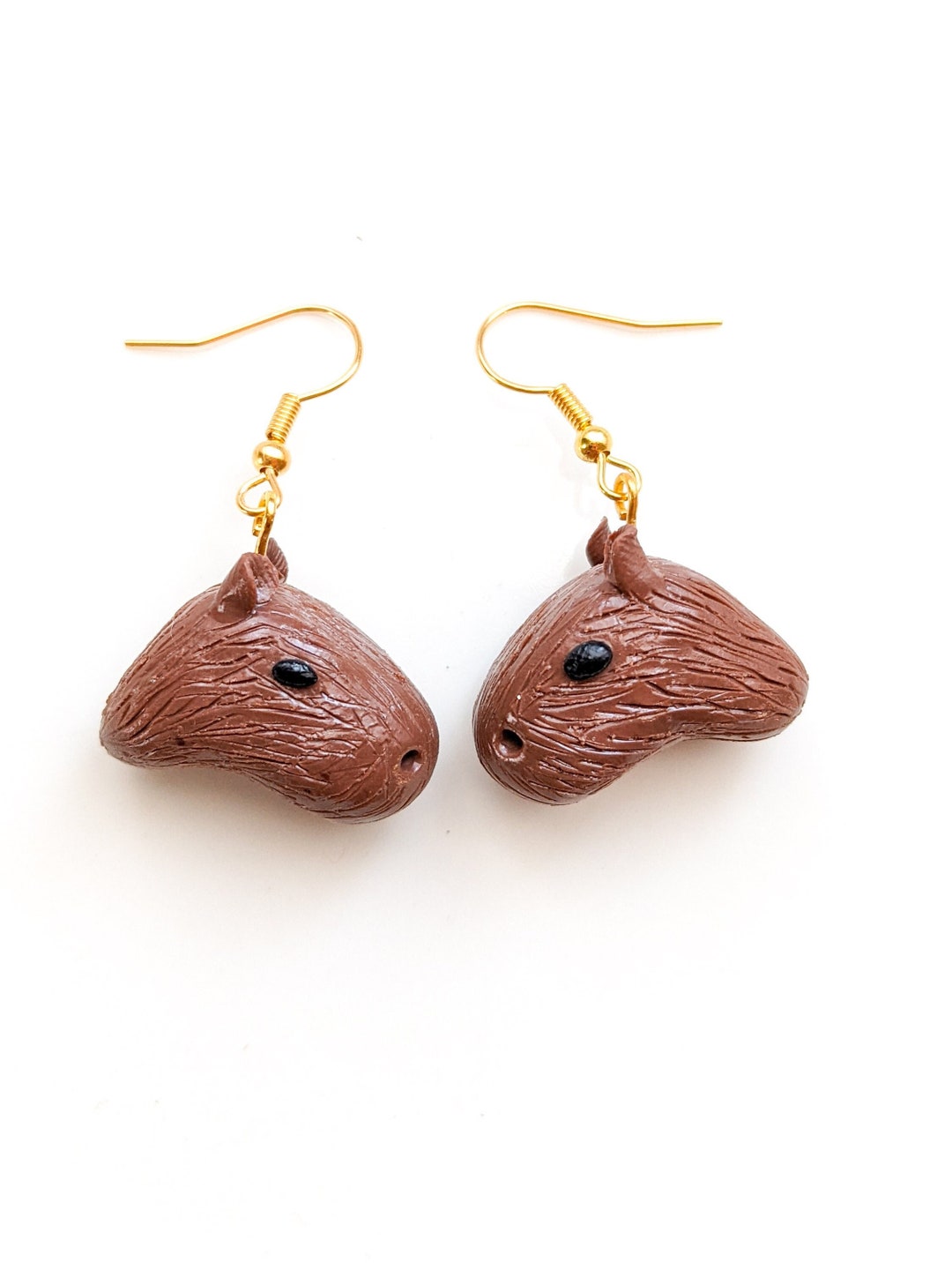 Capybara Head Dangle Earrings: Kawaii Polymer Clay Animal Jewelry - Etsy