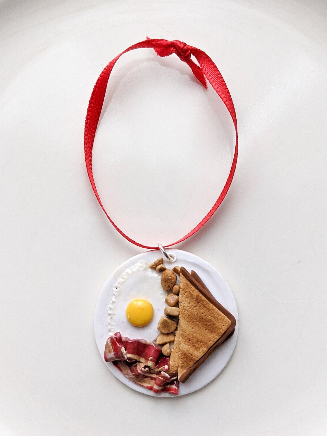 Handcrafted Polymer Clay Breakfast Plate Christmas Ornament - Etsy