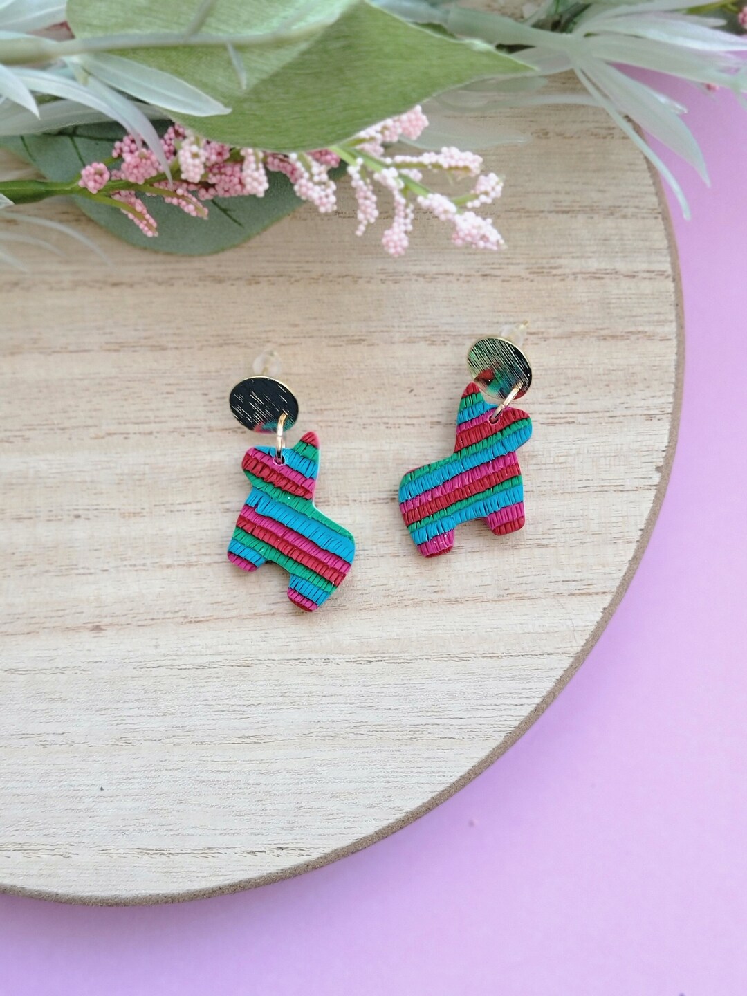 Cinco De Mayo Piñata Clay Earrings - Spring Earrings - Dangle Earrings ...