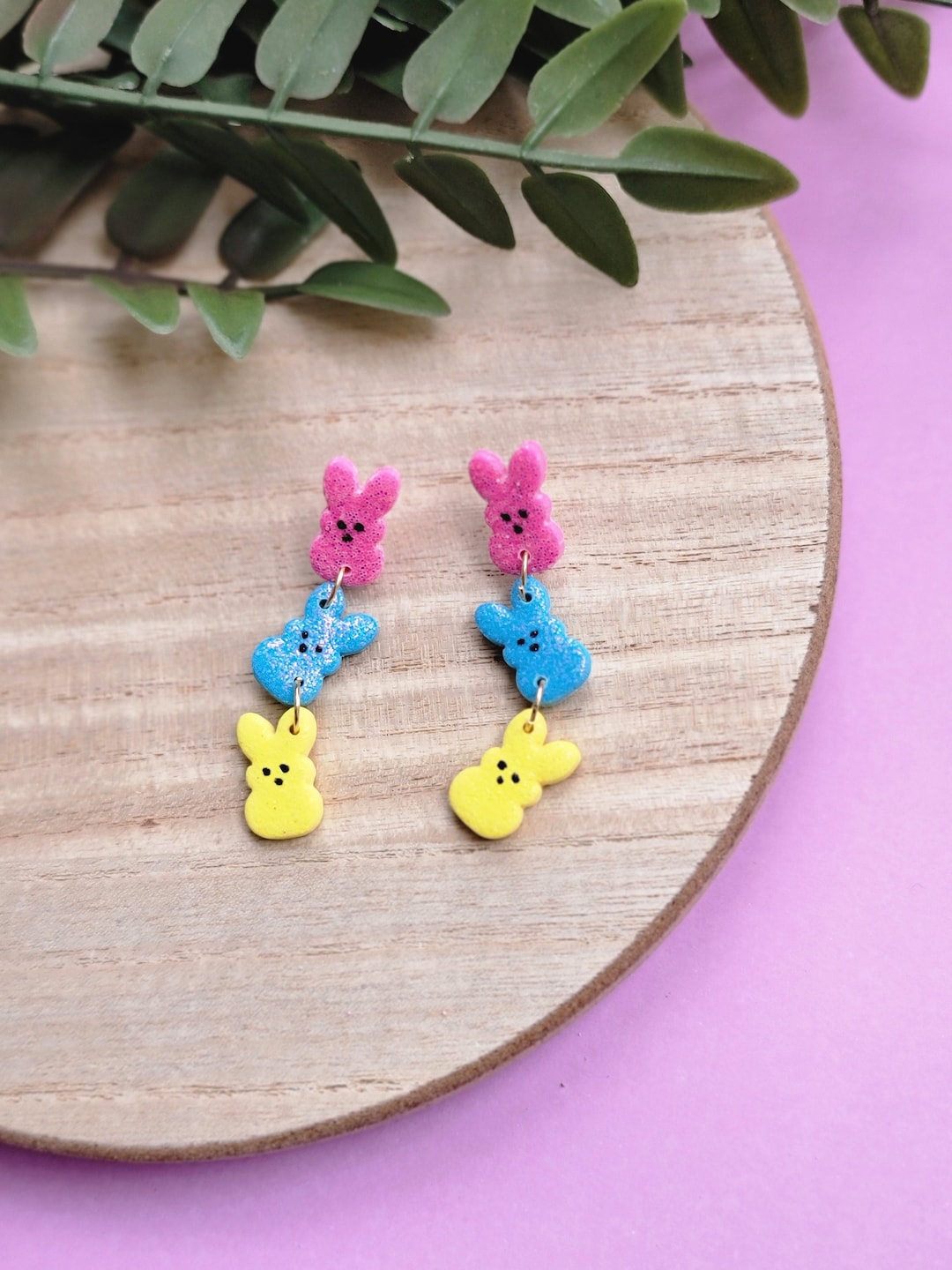 Dangle Peep Clay Earrings - Spring Earrings - Spring Clay Earrings ...