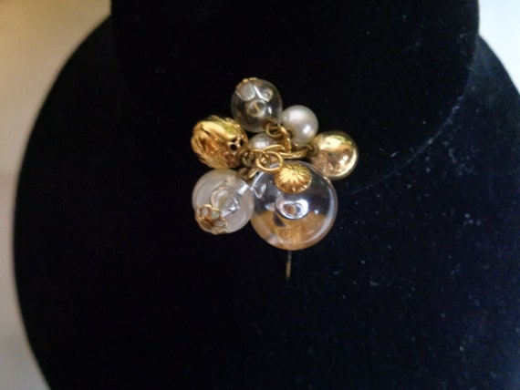Salvatore Ferragamo Made In Italy Gold Tone Faux Pear… Gem