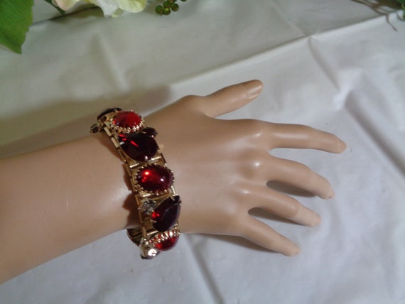 Ruby Red Dogtooth Prongs Gold Plate Multi Shape Cryst… - Gem