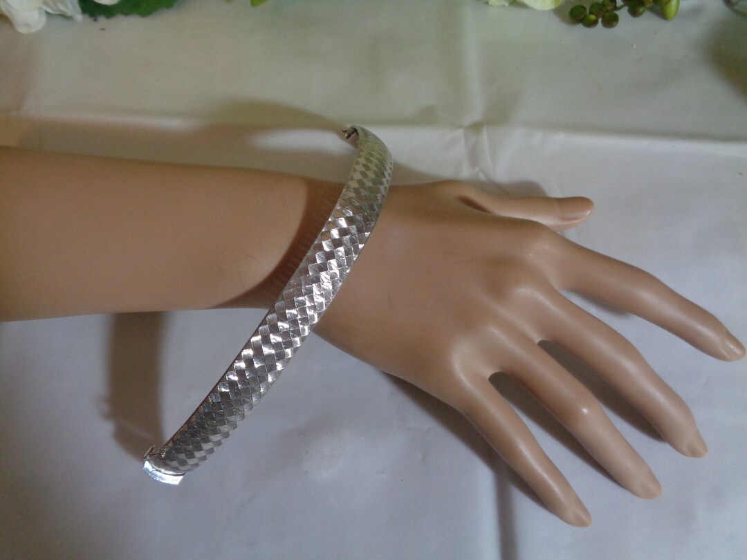 Italian Sterling Silver Diamond Cut Bracelet - Unisex 7.5" - Etsy