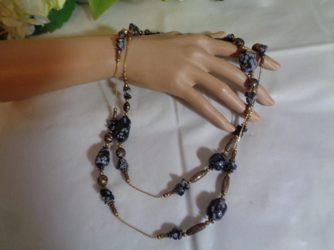 DABBY REID Multi Shape Glass Nugget Antique Bronze Spacer Beads ...