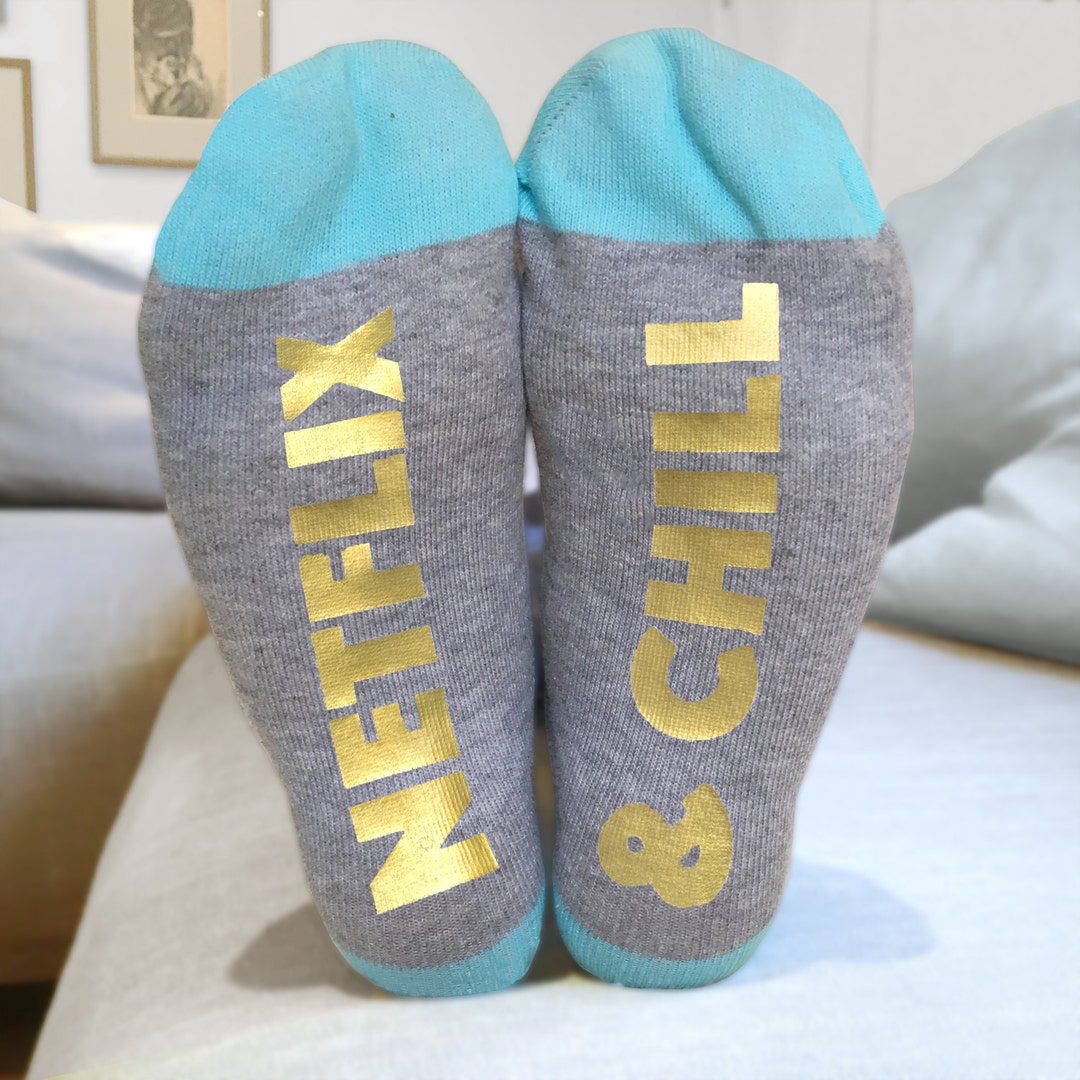 Funny Date Night Sock Gift Netflix and Chill Sock Set - Feet Up! Socks ...