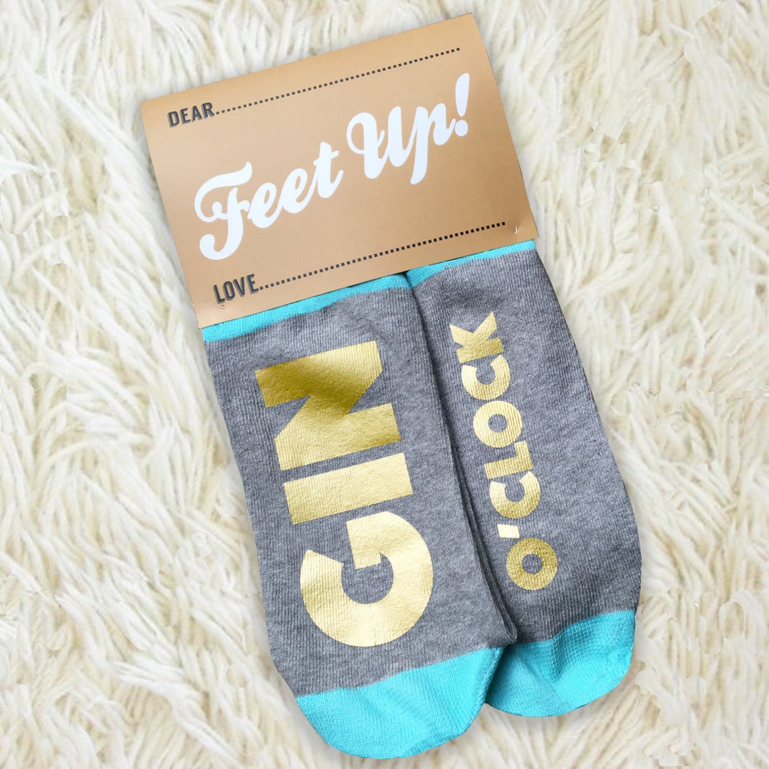 Gin O'clock Sock Gift Feet Up Socks for Gin Lovers - Etsy