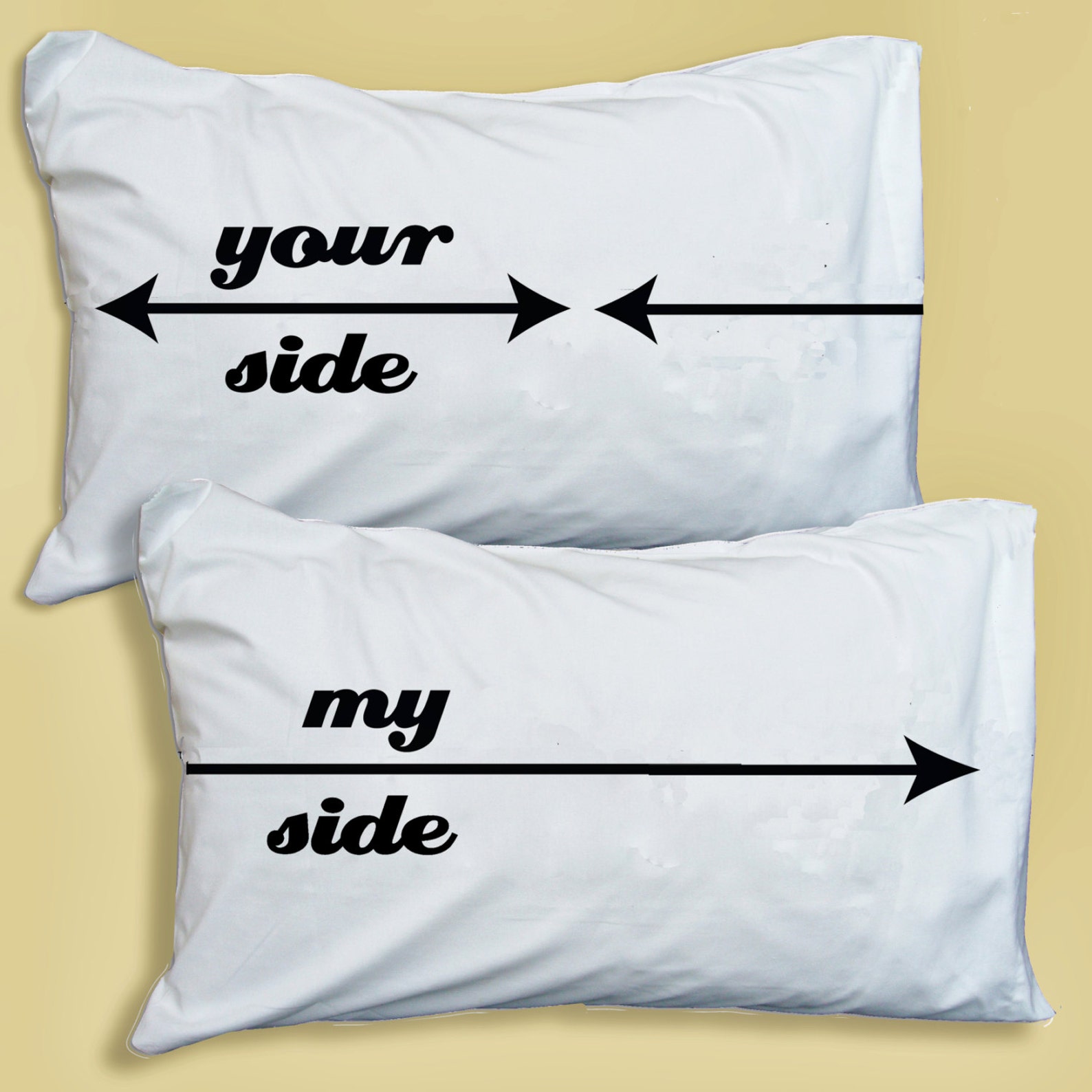 Your Side / My Side Funny Couple's Gift Personalised Pillowcases - Etsy