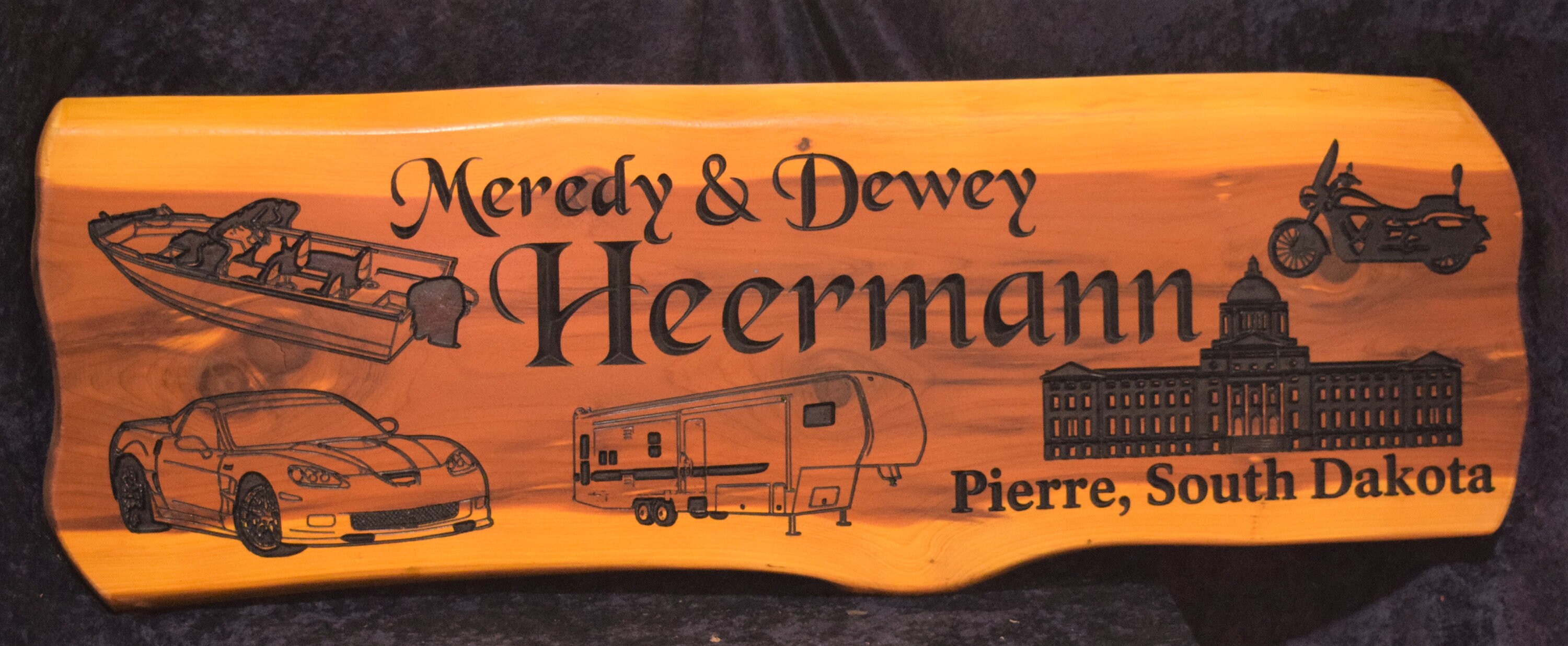 Cedar Sign 3ft Wide Wood Sign Rustic Cedar Slab Sign Custom Sign ...