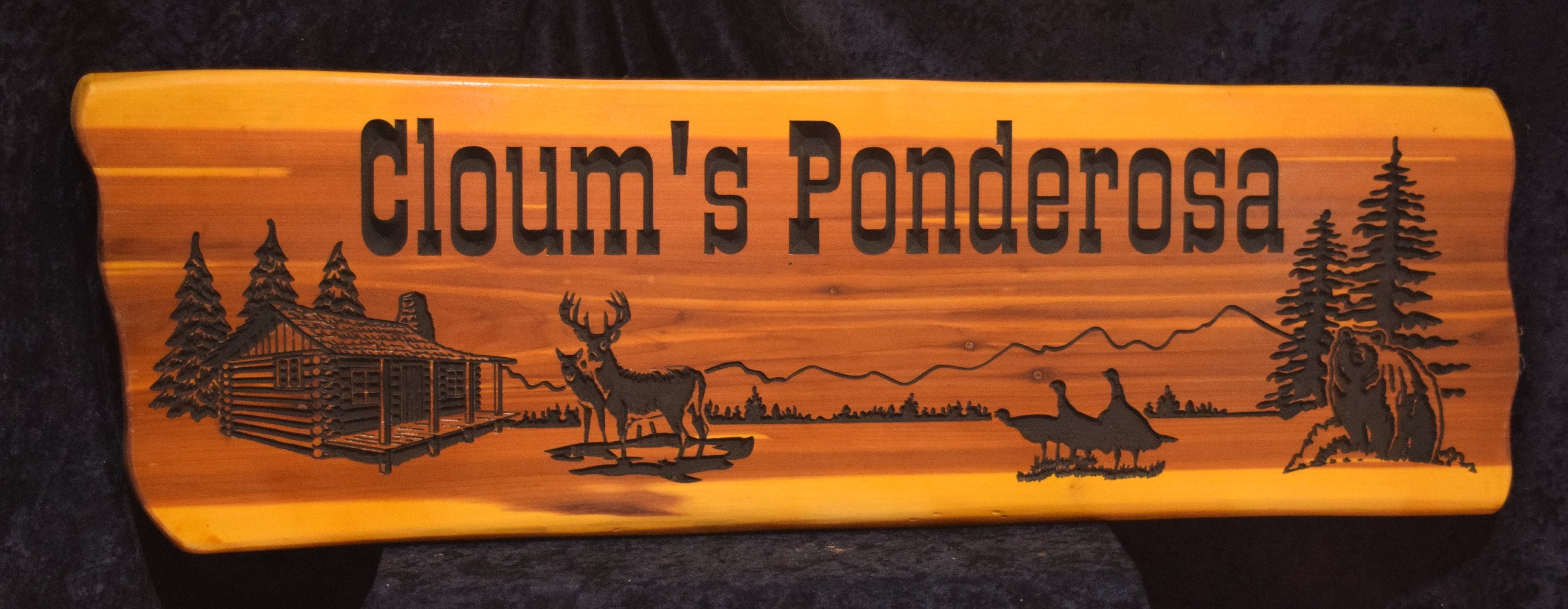 Cedar Sign 3ft Wide Wood Sign Rustic Cedar Slab Sign | Etsy