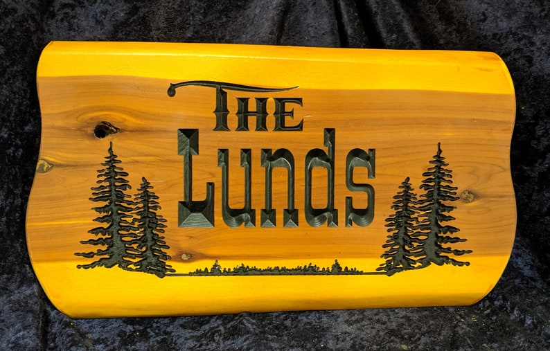 Cedar Sign * 18 Inch Wide * Wood Sign * Rustic Cedar Slab Sign * Custom ...