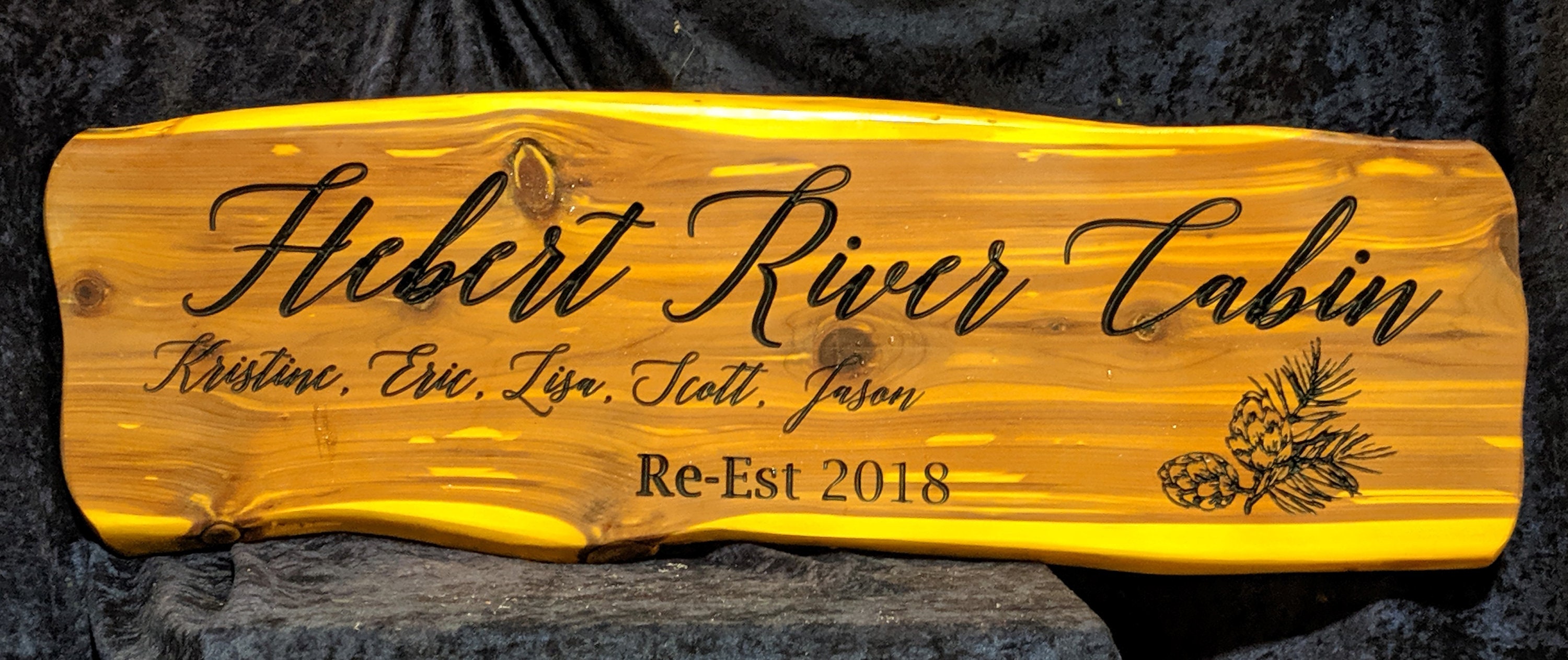 Cabin Sign 3ft Wide Cedar Sign Slab Sign Lodge Sign | Etsy