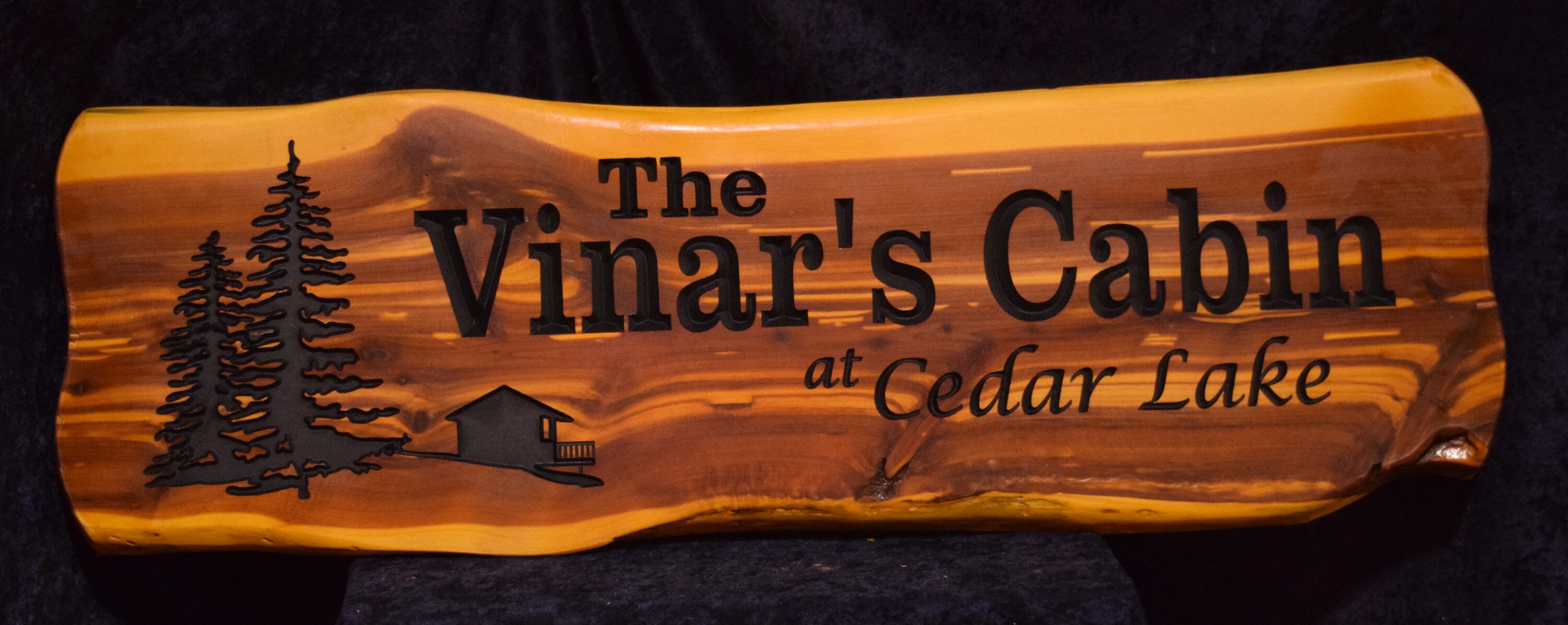 Cabin Sign 3ft Wide Cedar Sign Slab Sign Lodge Sign | Etsy
