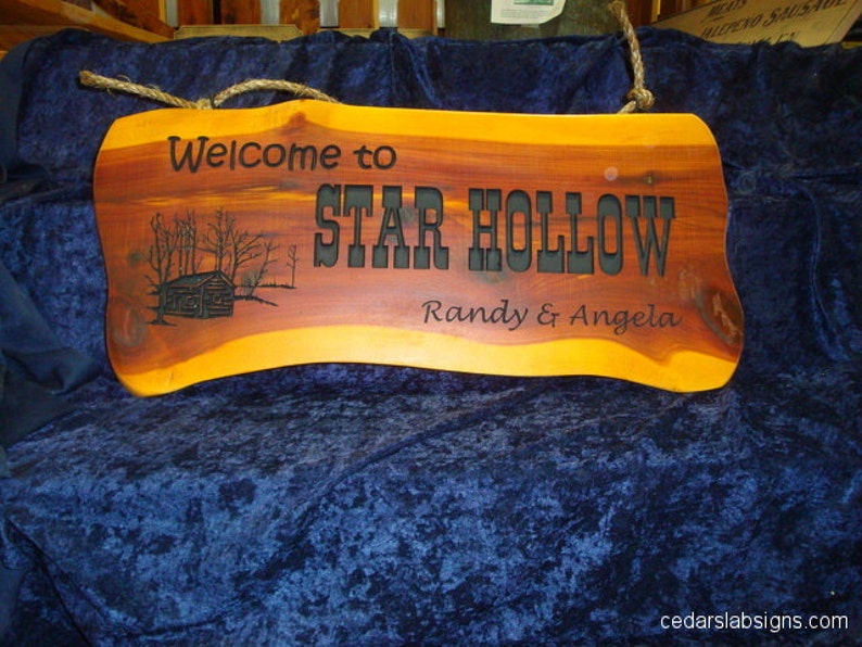 Cedar Sign * 2ft Wide * Wood Sign * Rustic Cedar Slab Sign * Custom ...