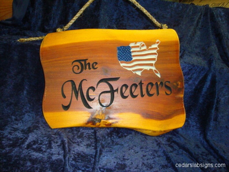 Cedar Sign 18 Inch Wide Wood Sign Rustic Cedar Slab Sign - Etsy