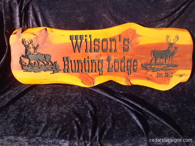 Cabin Sign 3ft Wide Cedar Sign Slab Sign Lodge Sign | Etsy