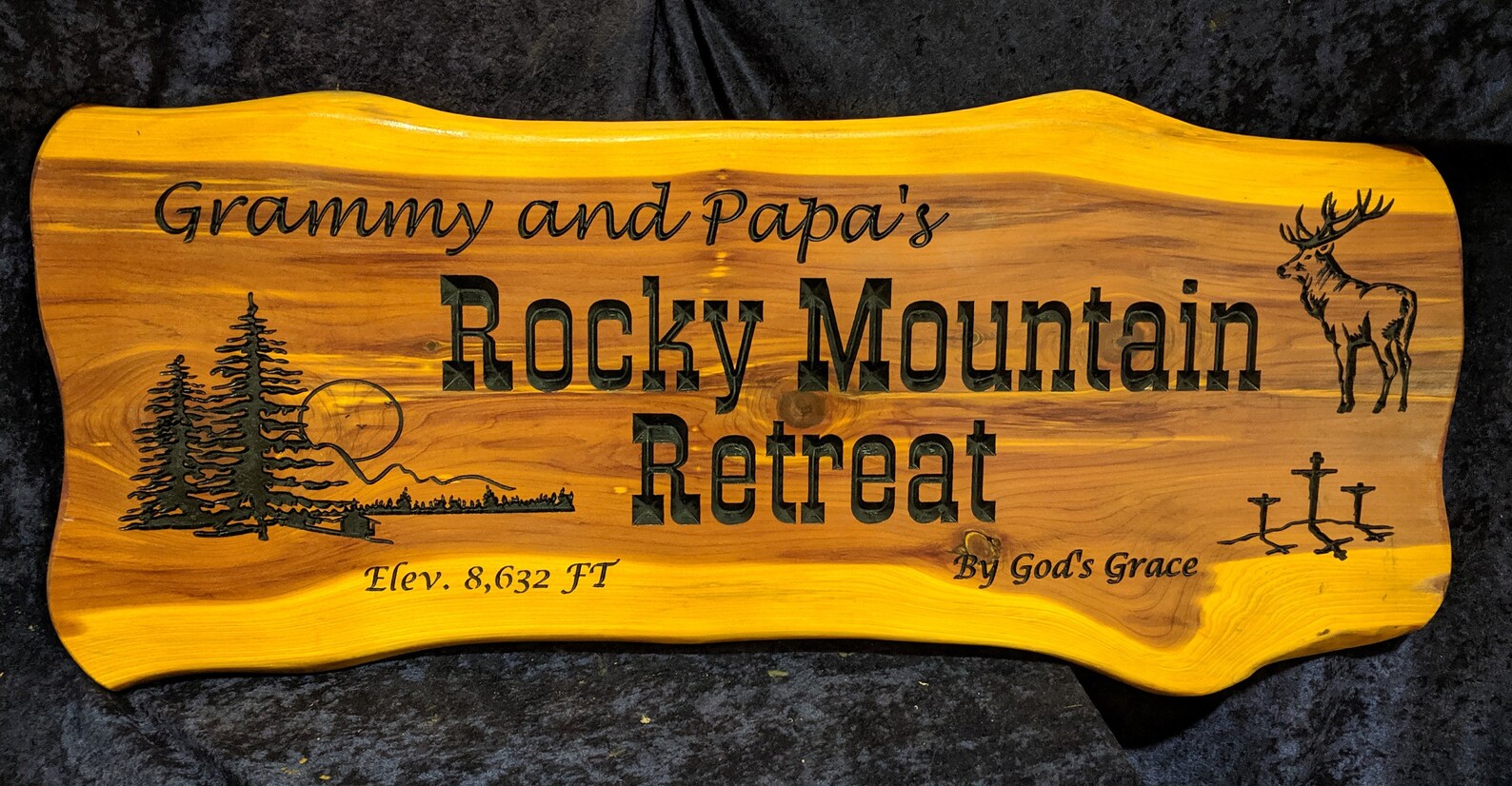 Cedar Sign 3ft Wide Wood Sign Rustic Cedar Slab Sign - Etsy