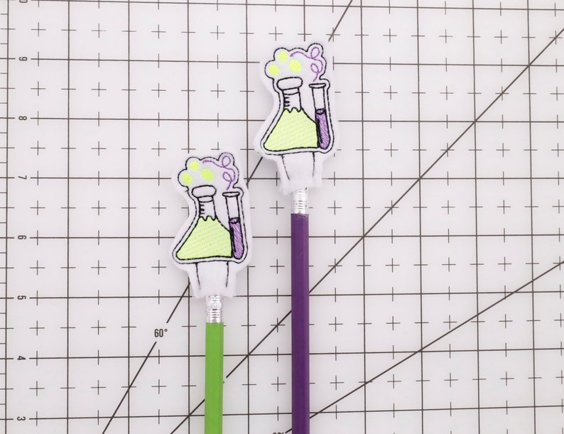 Chemistry Set Pencil Topper: in the Hoop Machine Embroidery Design - Etsy