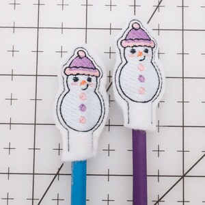 Snowman Pencil Topper: Machine Embroidery Design - Etsy