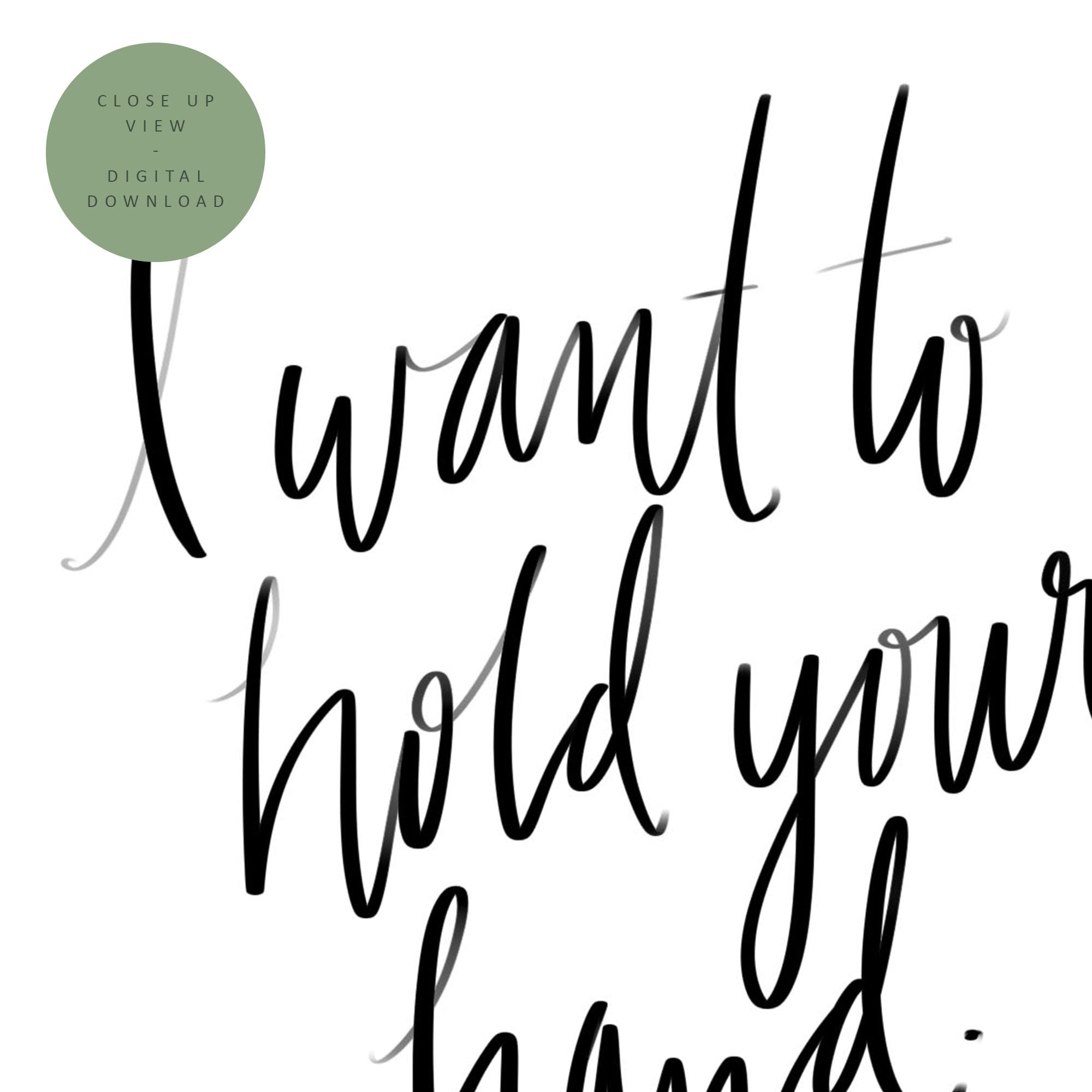 I Want To Hold Your Hand Beatles Lyrics John Lennon Paul Etsy
