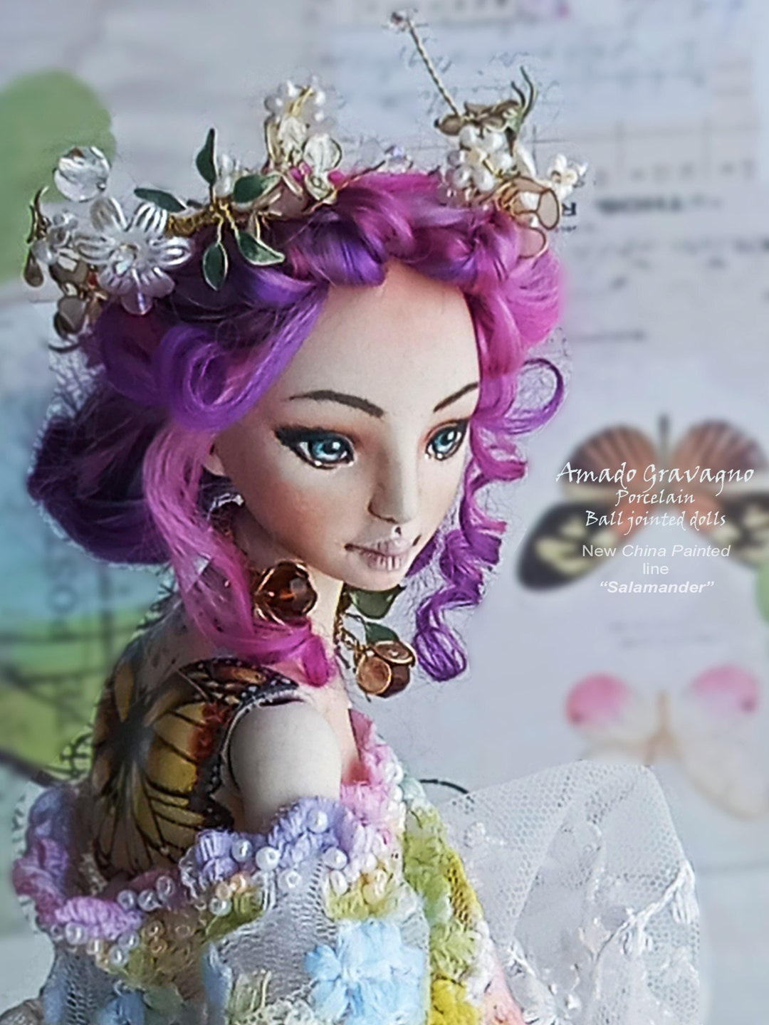 Made to Order Porcelain Ball Jointed Bjd Butterfly Fine Art Doll Luxury ...