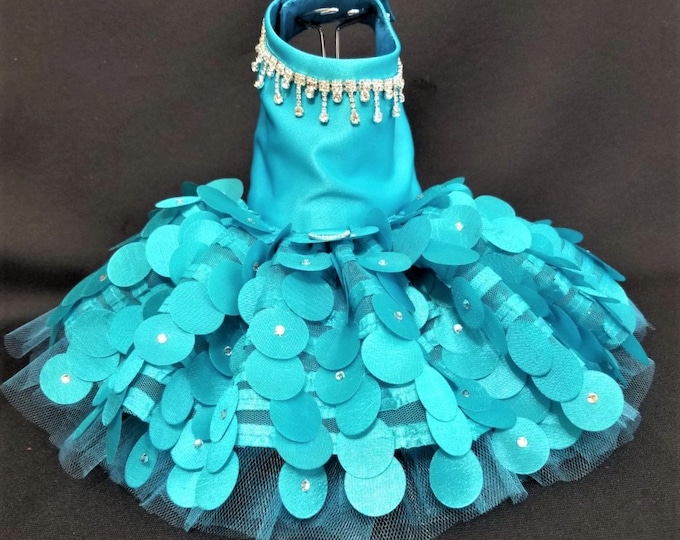 Dog Dress, Turquoise Dog Harness Dress, Dog Tutu, Dog Wedding Dress ...
