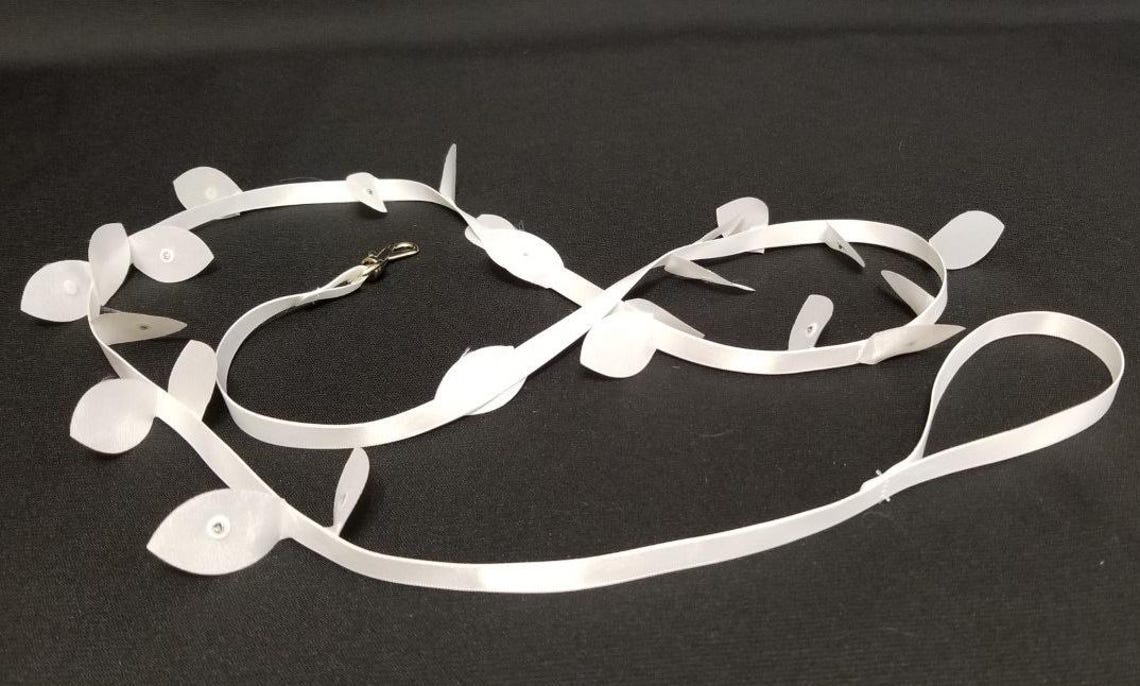 White Dog Leash, Swarovski Crystals Dog Leash, 5 Foot Dog Leash, White ...