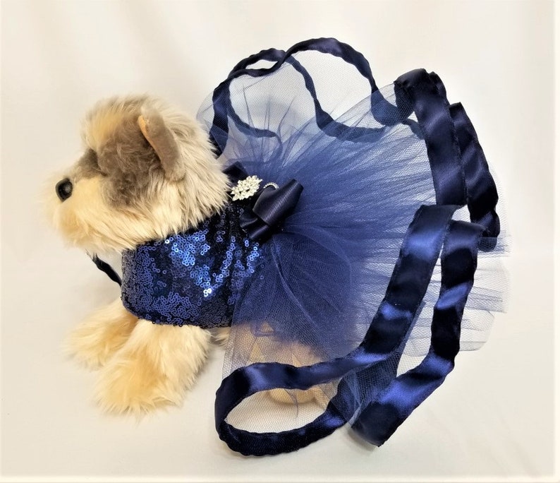 Dog Tutu Navy Sequins Dog Dress Dog Harness Dress. Dog - Etsy