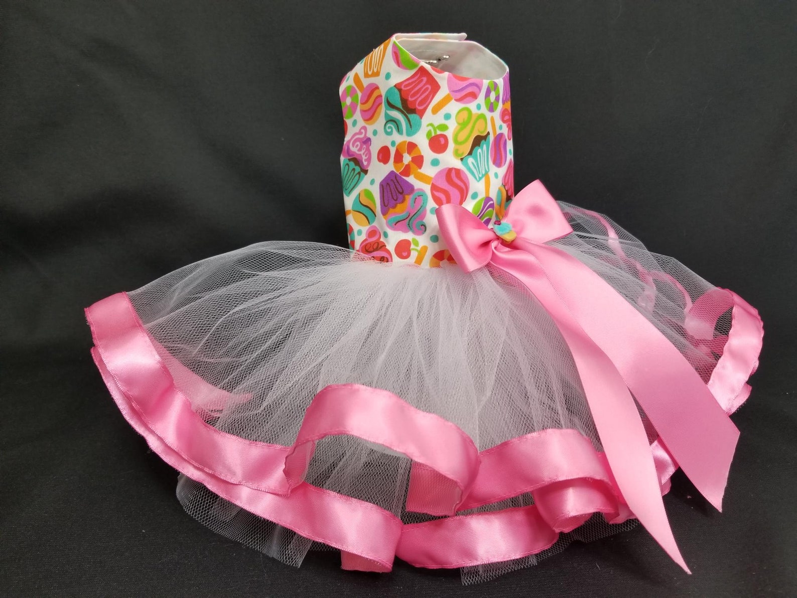 Cupcake Dog Harness Dress, Birthday Dog Dress, Tutu Dog Dress, Dog ...