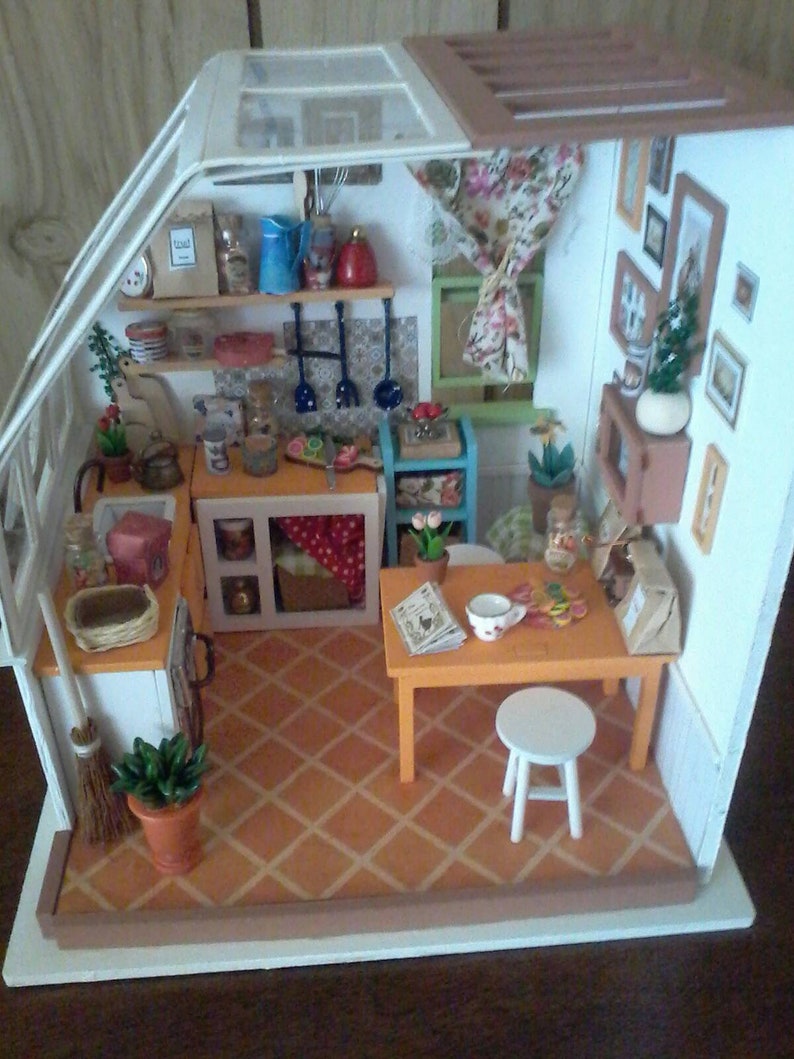 Miniature Retro, Handmade Miniature House Kitchen, Mini Kitchen Set ...