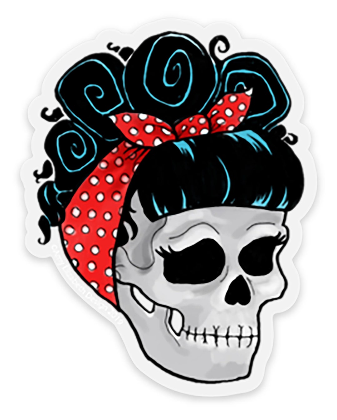 Pin up Skull 3-in Rockabilly Sticker - Etsy