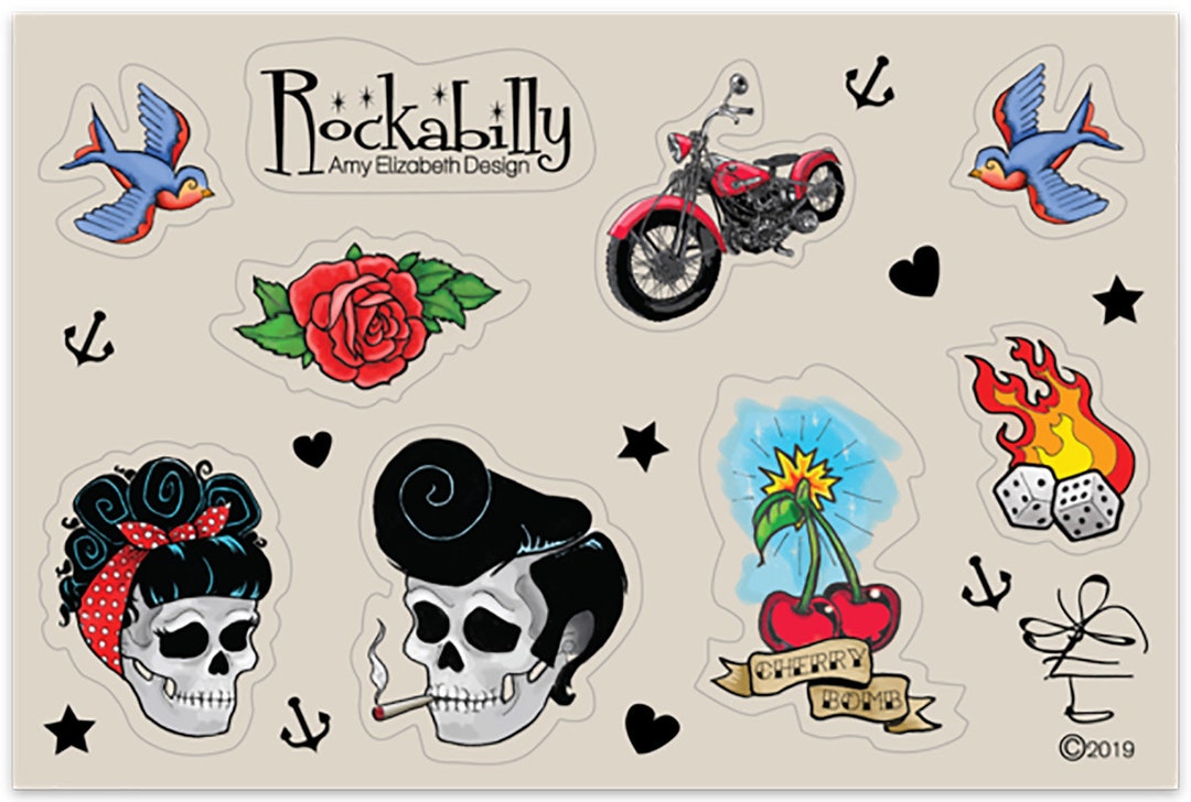 Rockabilly Sticker Sheet - Etsy