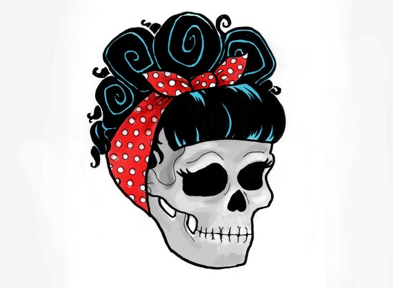 Pin Up Skull Tattoo