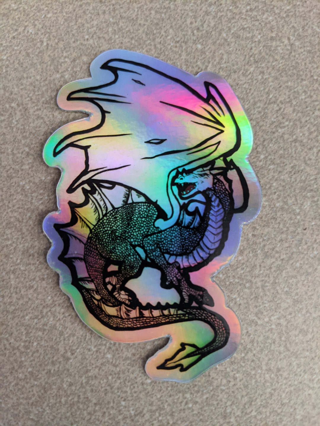 Dragon 3-in Holographic Sticker - Etsy