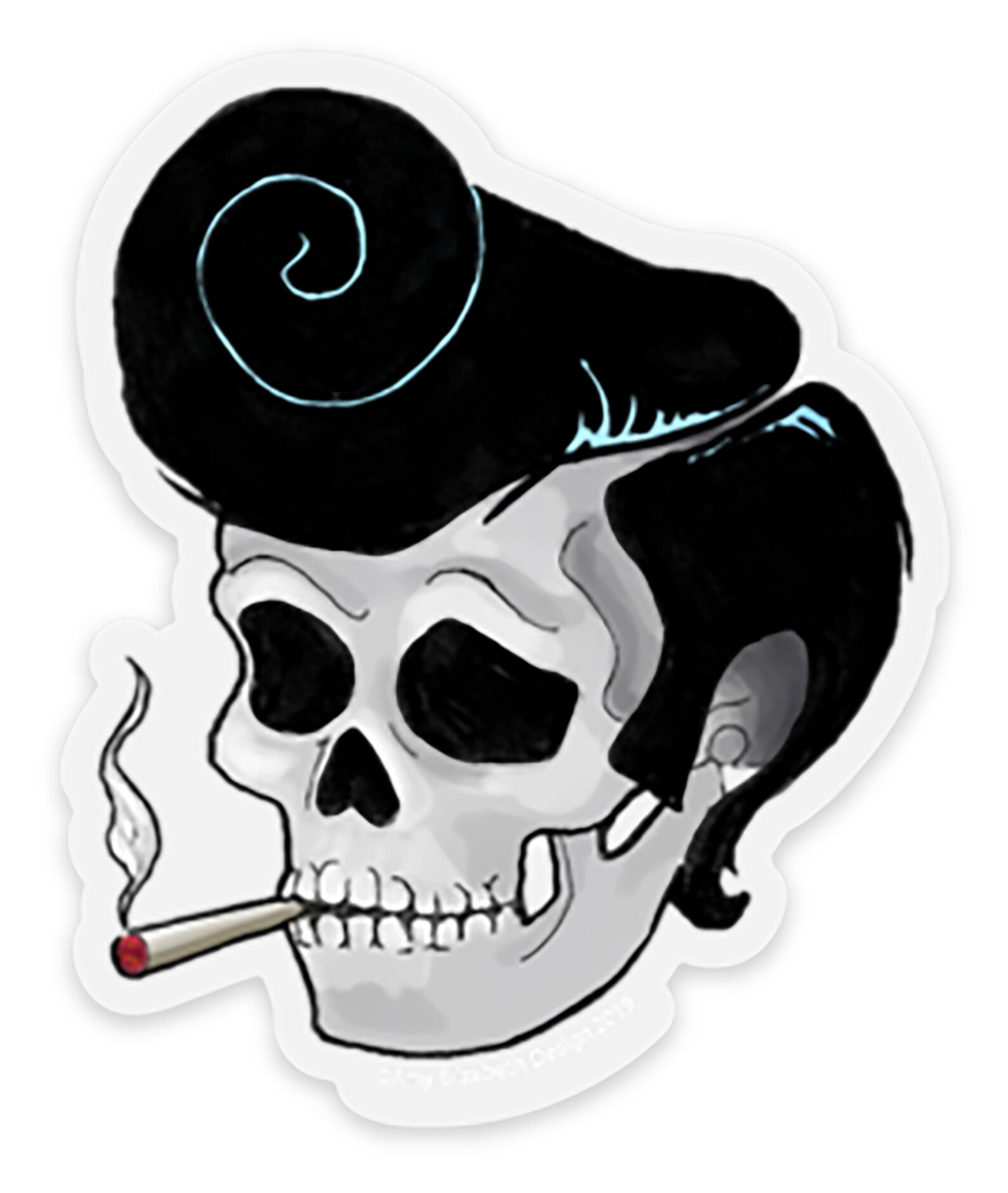 Greaser Skull 3-in Sticker - Etsy