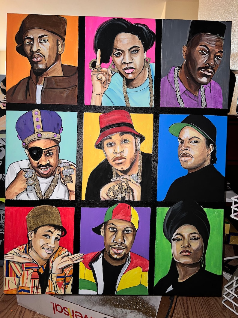 Golden Era - HIP HOP - Old School - Rappers - Handpainted - Canvas ...