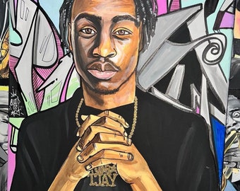 Lil Tjay Painting - Etsy