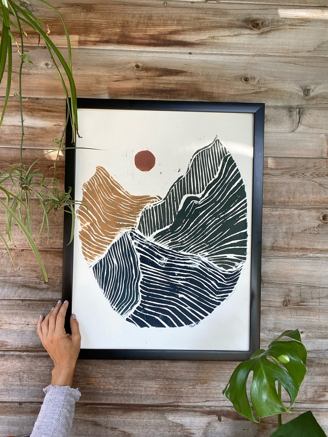 Ranges 18x24 Original Woodblock Print, Mountain Woodblock Print ...