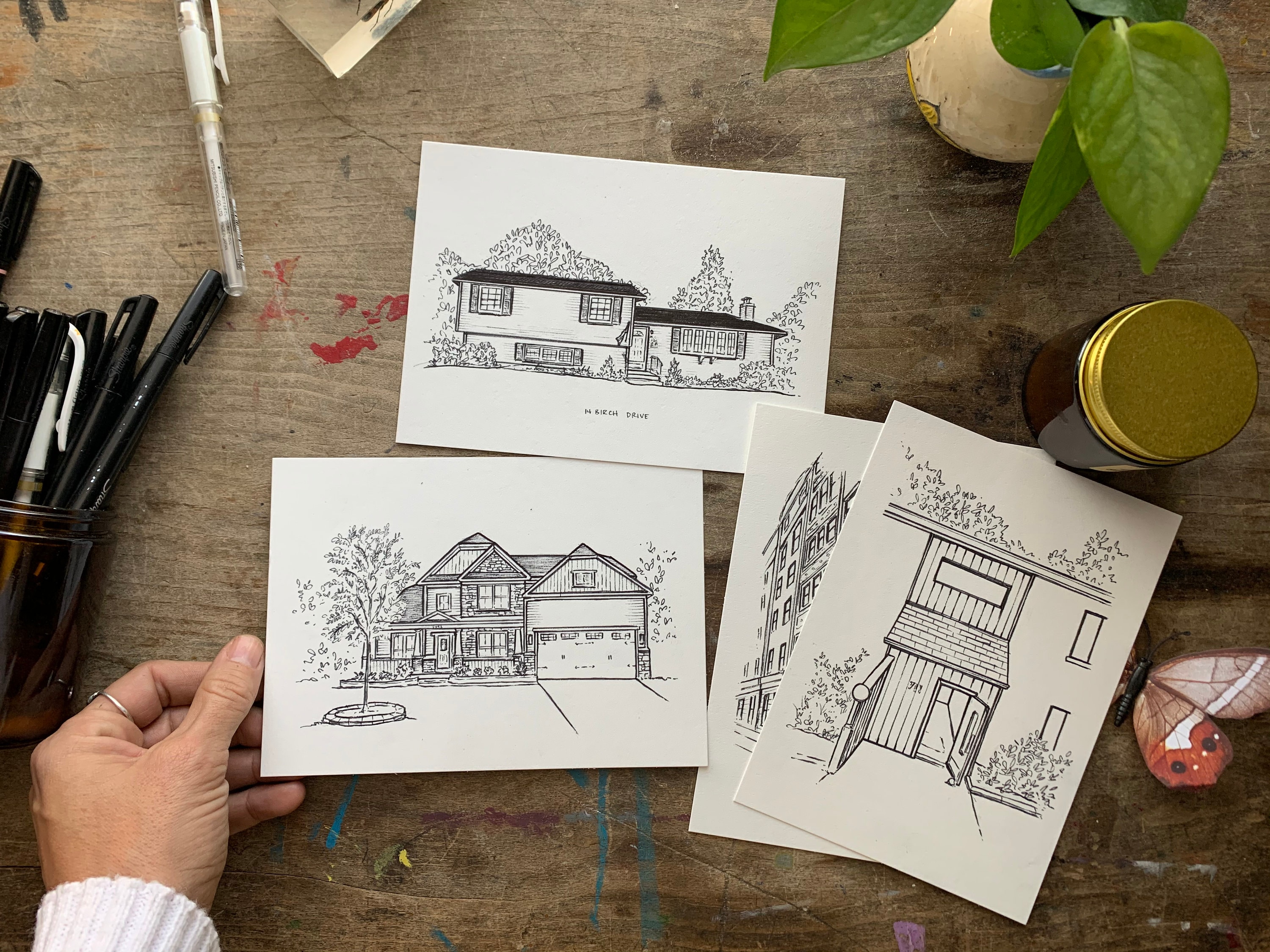 Custom House Sketch, House Drawing From Photo, Drawing of House, Sketch ...